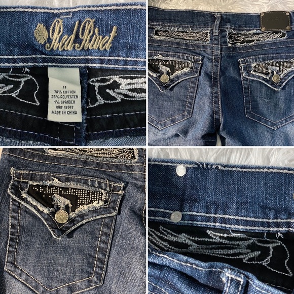 Red Rivet | Jeans | Red Rivet Angel Wings Jeweled Straight Leg Jeans ...